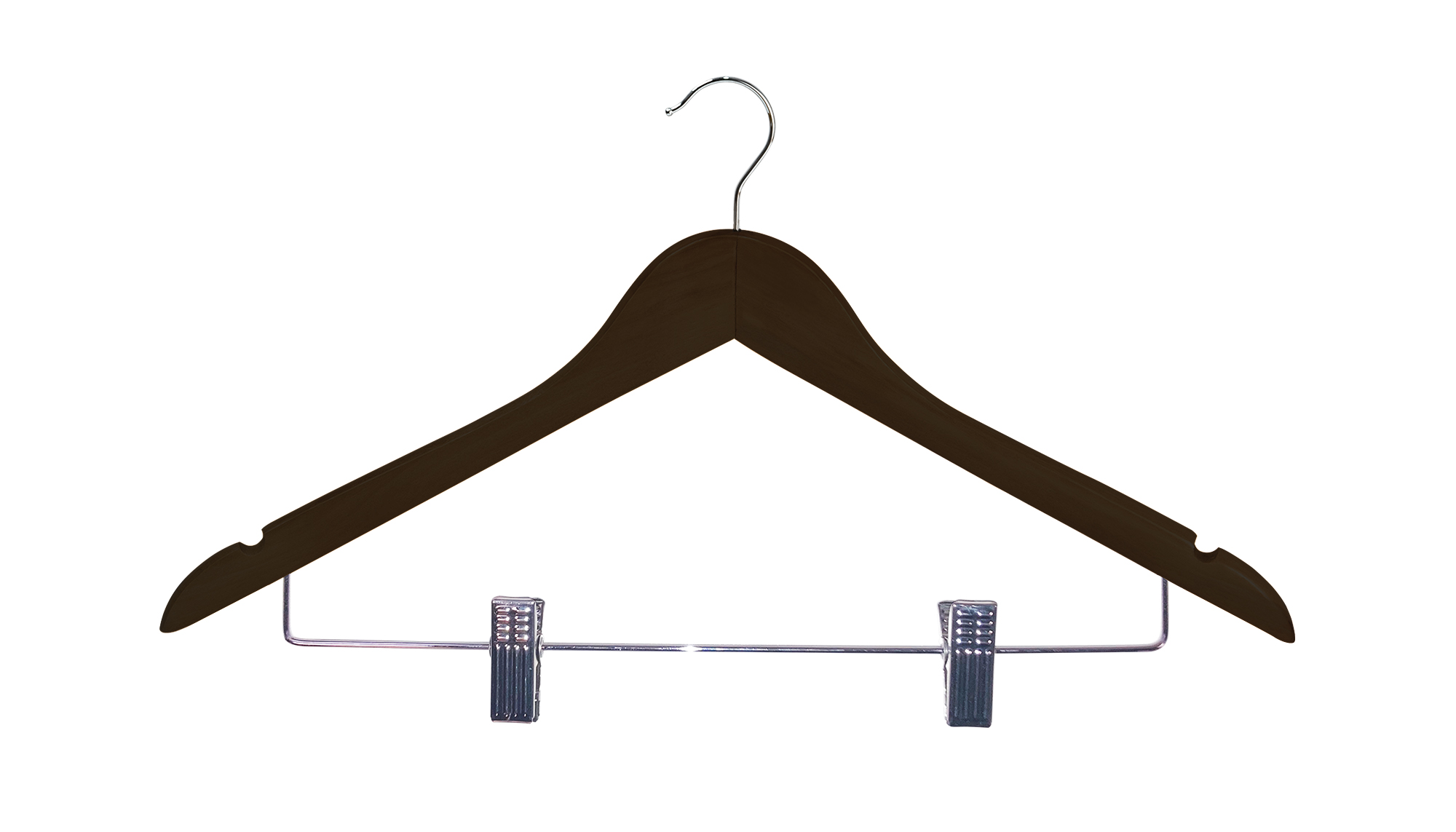 Dale Leisure Black Wood Coat Hangers with Clips Box of 100